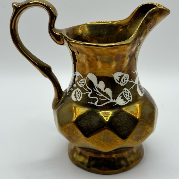 Accents | Elegant Vintage Copper Luster Pitcher With Oak Leaf And Acorn ...